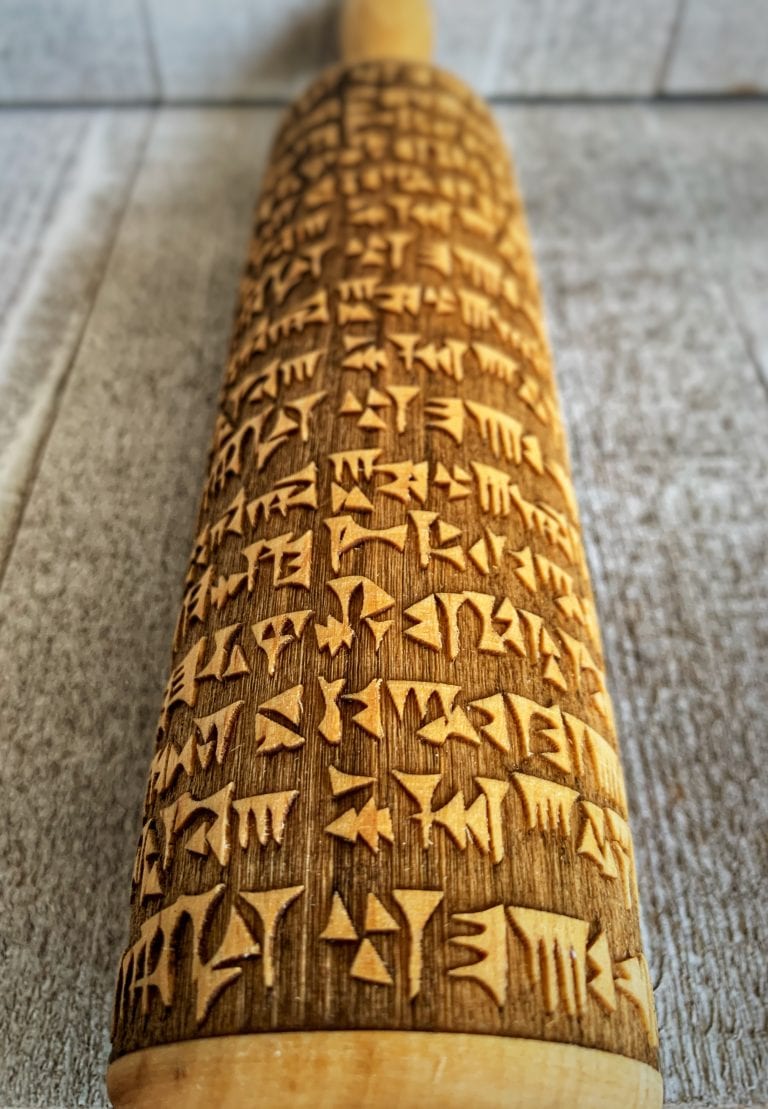Bake like a Babylonian: Cuneiform Gingerbread Rolling Pin -- The Cadillac